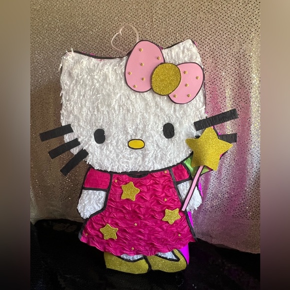 Party Supplies | Hello Kitty Pink And Gold Star Wand Pinata | Poshmark